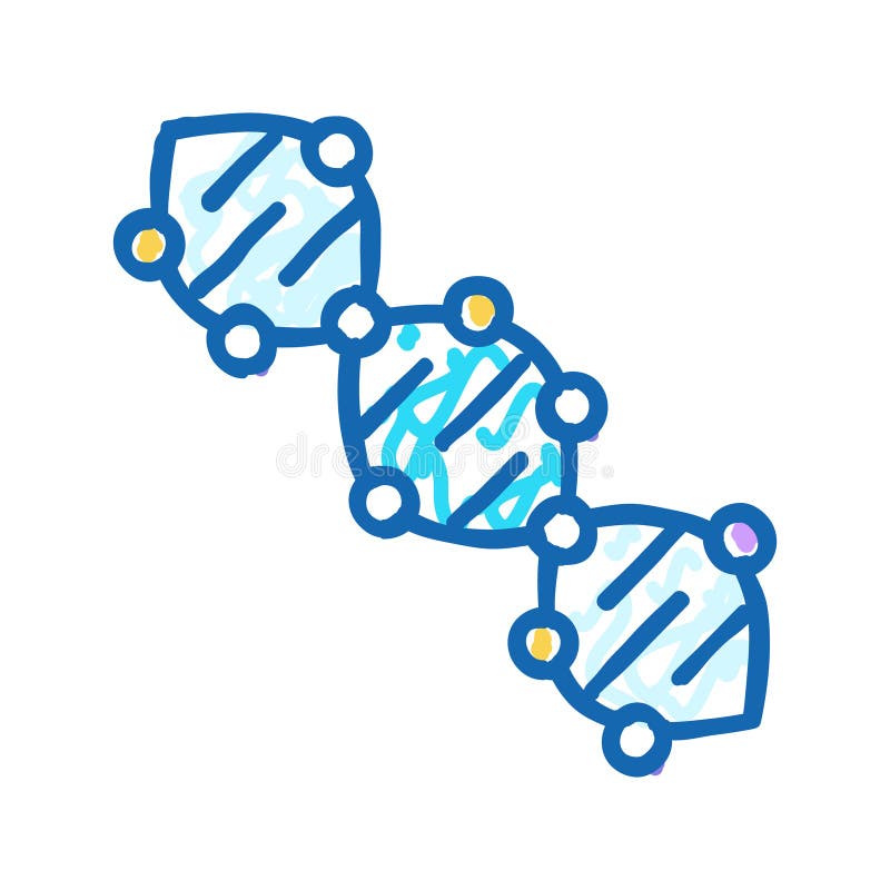 Dna Molecular Structure Icon Doodle Illustration Stock Vector ...