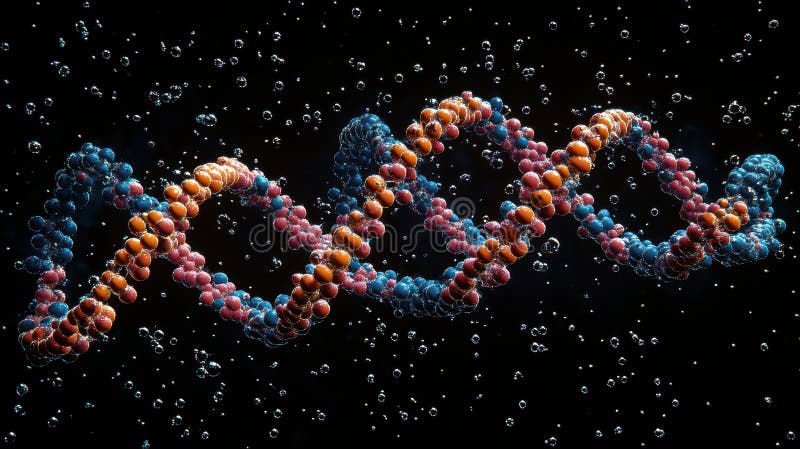 Dna Molecular Structure Rotating in Water with Sequencing Data of Human ...