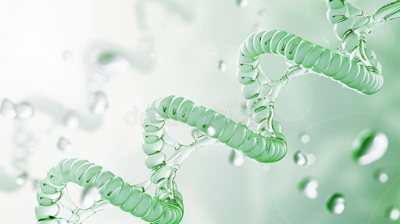 DNA,Molecular Structures,spiral Gene Chain,green Water on White ...