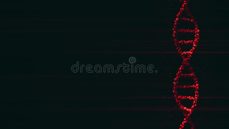 Red DNA Molecule Model, Blank Space for Custom Content. 3D Rendering ...
