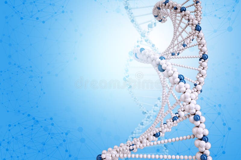 DNA molecule on blue stock illustration. Illustration of magnification ...