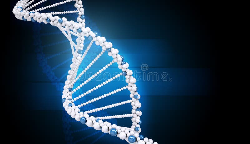 DNA molecule on blue stock illustration. Illustration of computer ...