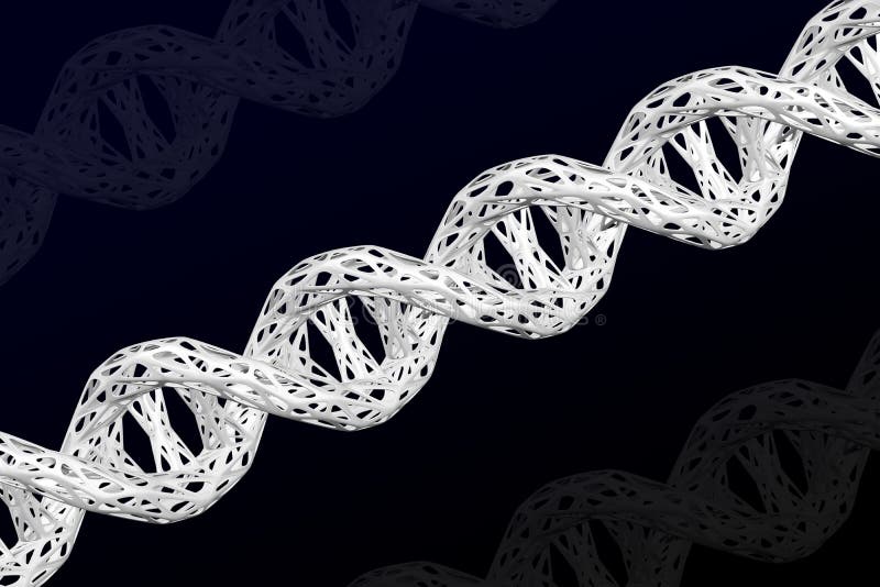 DNA Molecule Cellular Structure. 3D Rendering Stock Illustration ...