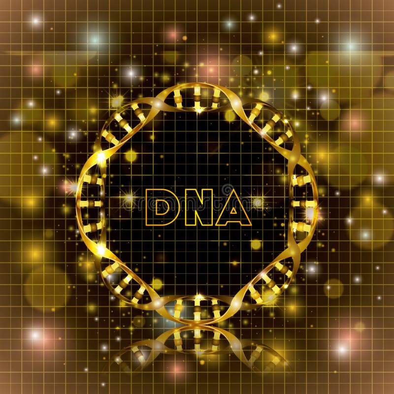Dna Molecule Circular Golden Structure Stock Vector - Illustration of ...