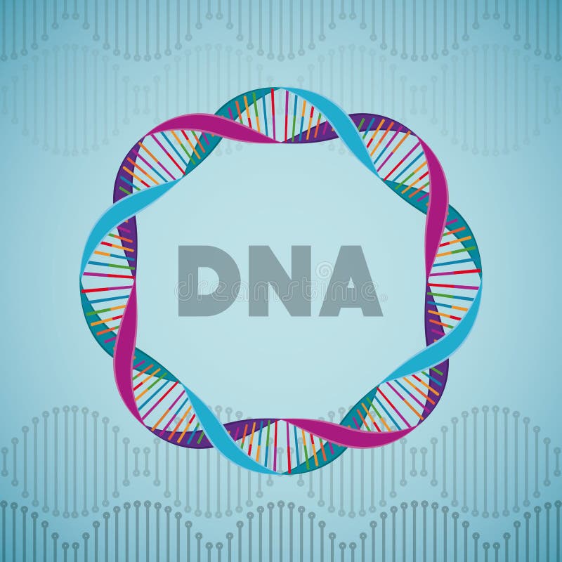 Dna Molecule Circular Golden Structure Stock Vector - Illustration of ...