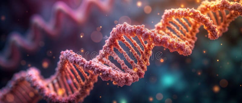 DNA Molecule Close-up with Helical Structure Stock Illustration ...