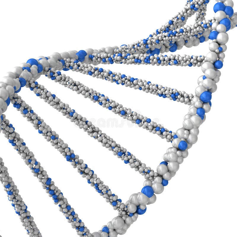 DNA Molecule Consisting of Blue and Gray Balls Stock Illustration ...