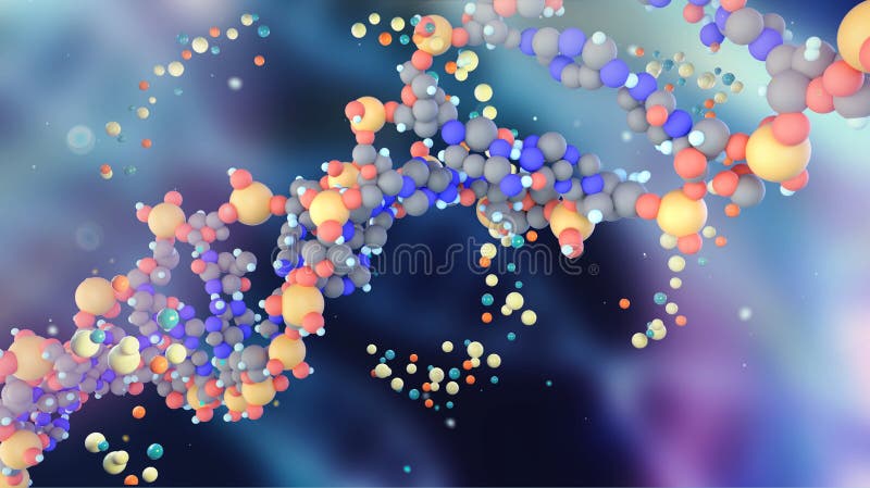 DNA Molecule Double Helix Close Up View Stock Illustration ...