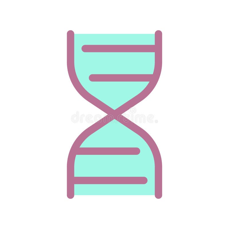 DNA Molecule Flat Color Ui Icon Stock Vector - Illustration of isolated ...