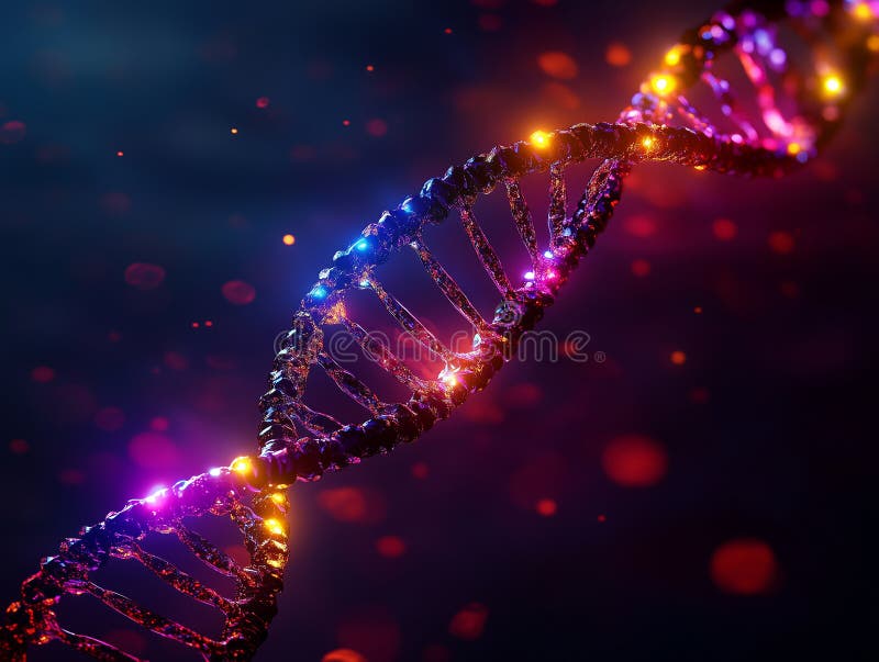 A DNA Molecule in a Futuristic Style. Generative AI Stock Illustration ...