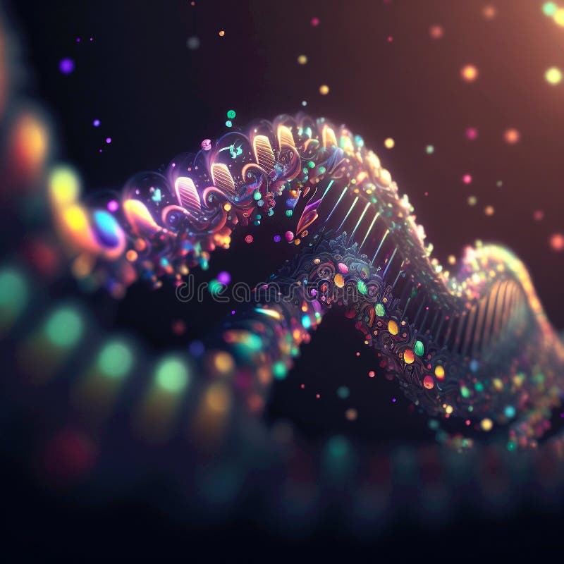 DNA Molecule Gene Structure Visualization As Multi Color Chain ...