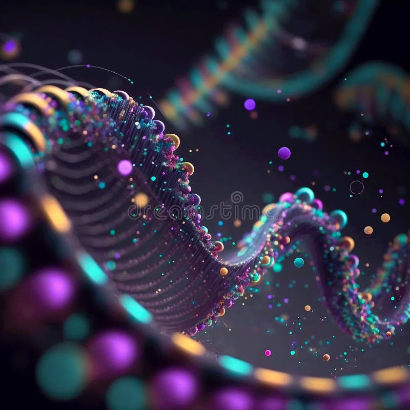 DNA Molecule Gene Structure Visualization As Multi Color Chain ...