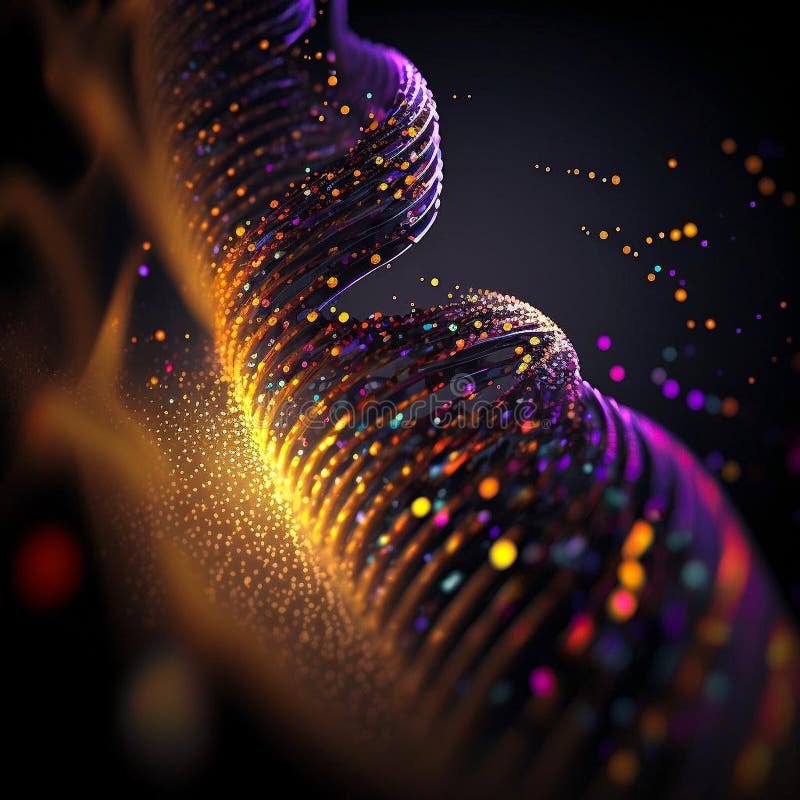 DNA Molecule Gene Structure Visualization As Multi Color Chain ...