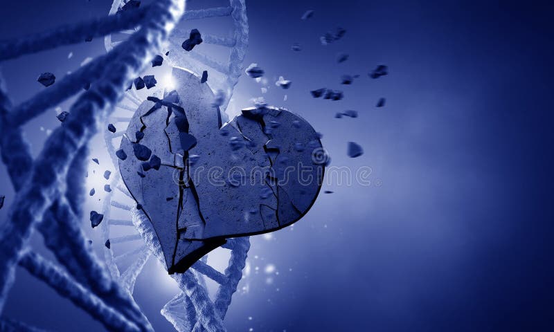 DNA molecule and heart stock photo. Image of biology - 67593414