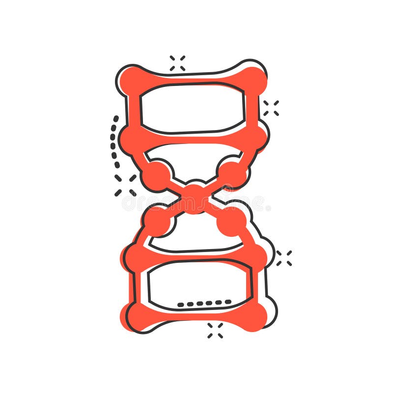 Dna Molecule Icon in Comic Style. Atom Cartoon Vector Illustration on ...