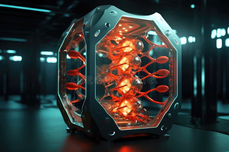 Dna Molecule Inside Futuristic Storage Device Stock Illustration ...