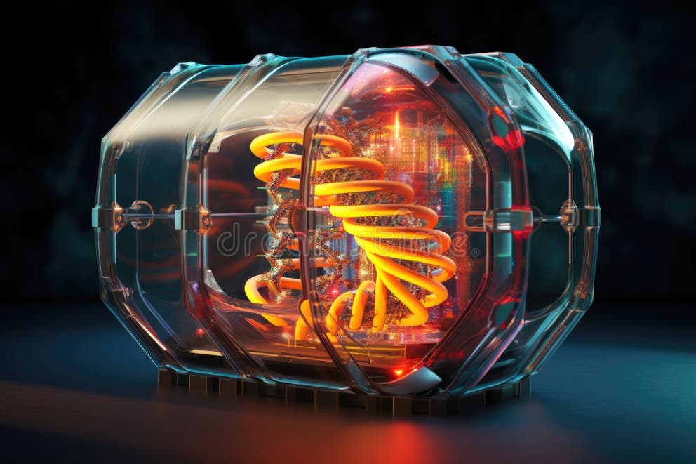 Dna Molecule Inside Futuristic Storage Device Stock Illustration ...