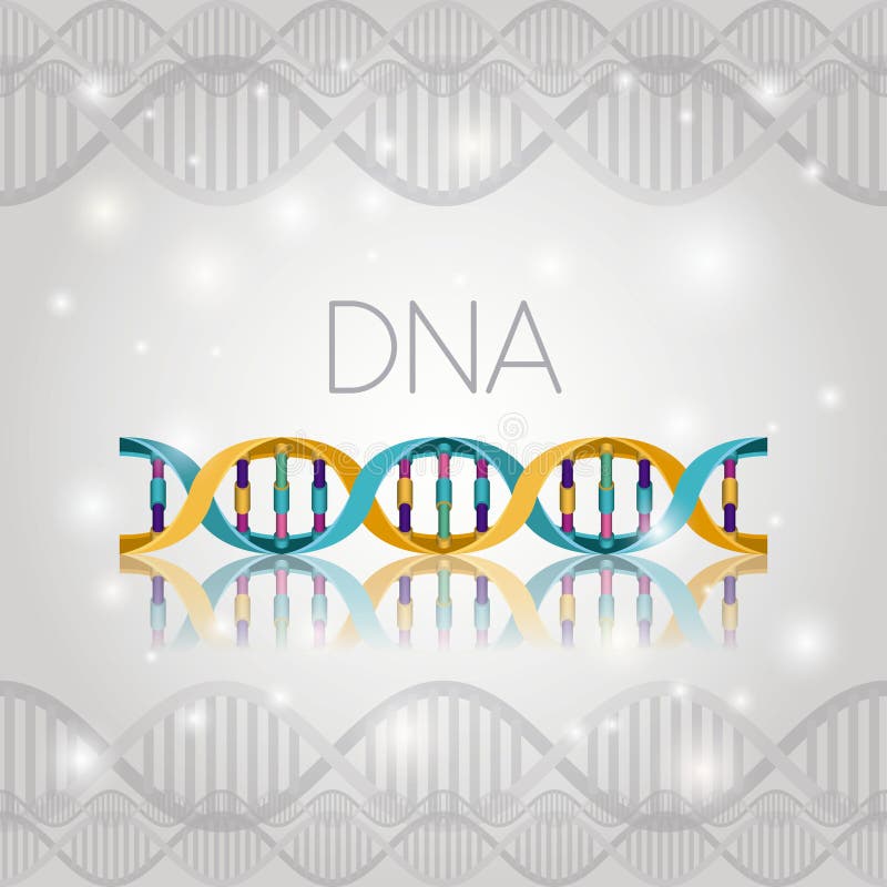 Dna Molecule on Line Structure Pattern Stock Vector - Illustration of ...