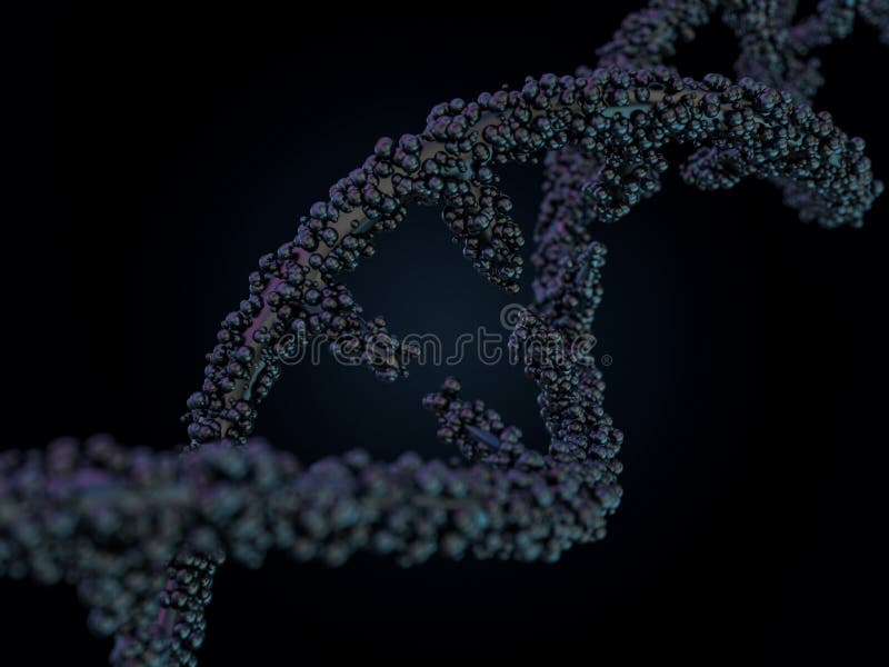 DNA Molecule is Located in Front of a Black Background. Abstract ...