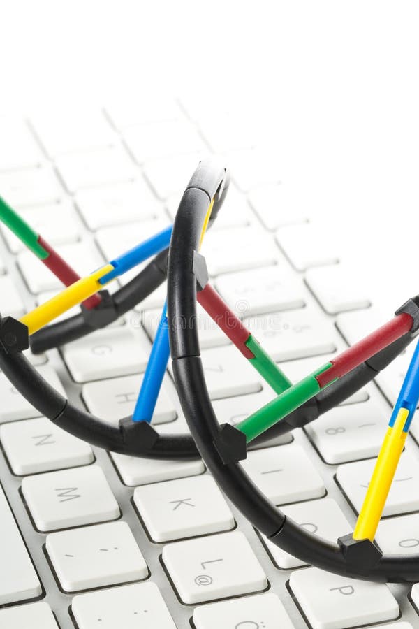 DNA Molecule Model on Computer Keyboard Stock Image - Image of black ...