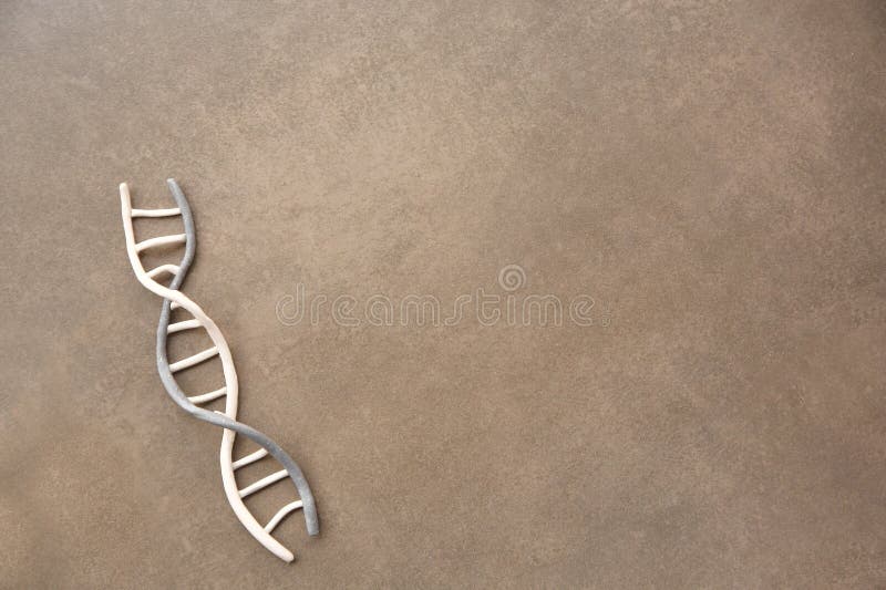 DNA Molecule Model Made of Colorful Plasticine on Brown Background, Top ...
