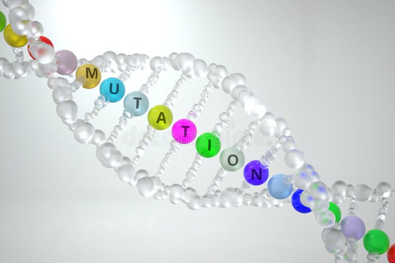 DNA Molecule with MUTATION Text. 3D Rendering Stock Illustration ...