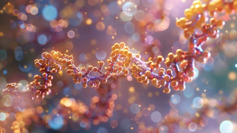 Dna Molecule Rotating Showing Big Data and Genetic Information Flowing ...