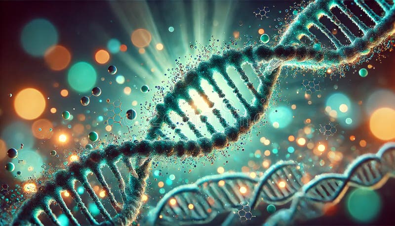 DNA Molecule, Showcasing Its Double Helix Structure with Detailed Base ...