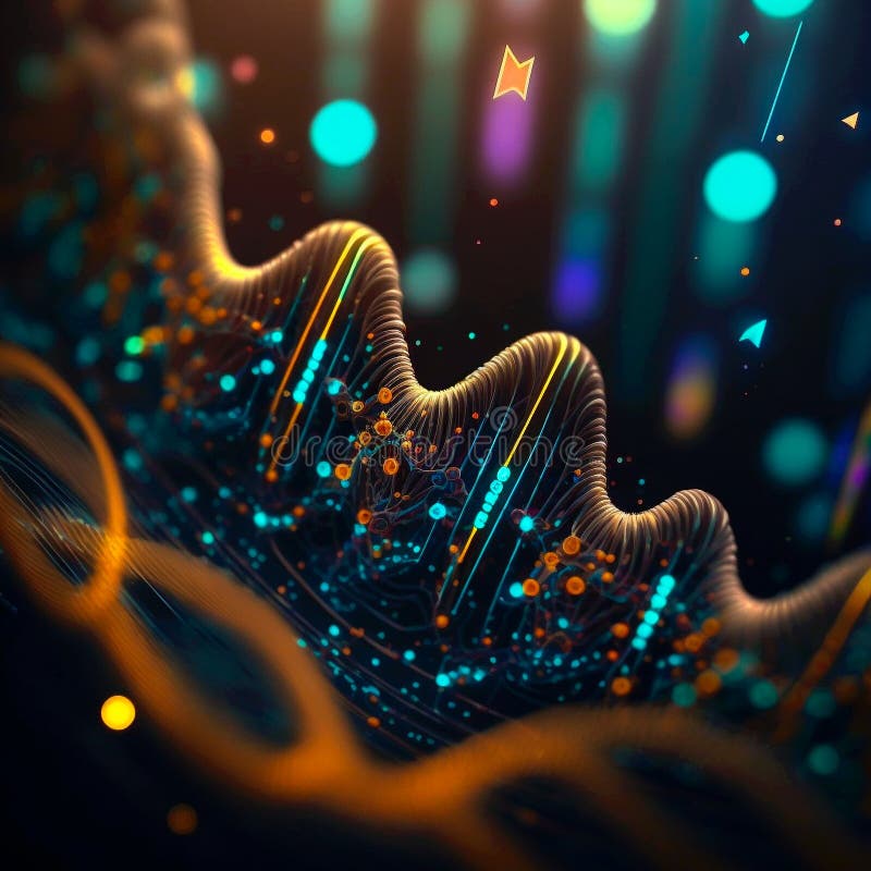 DNA Molecule Gene Structure Visualization As Multi Color Chain ...