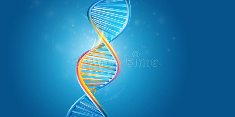 DNA Molecule Structure on a Blue Background. Stock Illustration ...