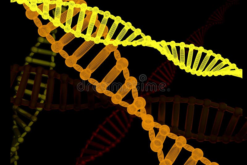 Dna Molecule Structure Deep Yellow Toning Stock Illustration ...