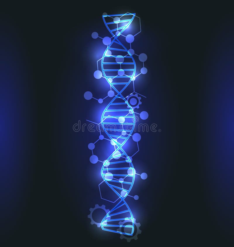 DNA, Molecule Structure with Glowing Effect, Genetic Code Stock Vector ...