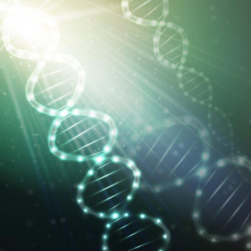 DNA Molecule Structure on a Green Background Stock Vector ...