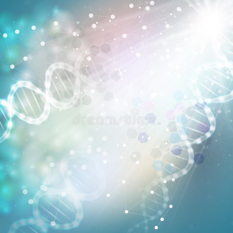 DNA Molecule Structure on Light Blue Background Stock Vector ...
