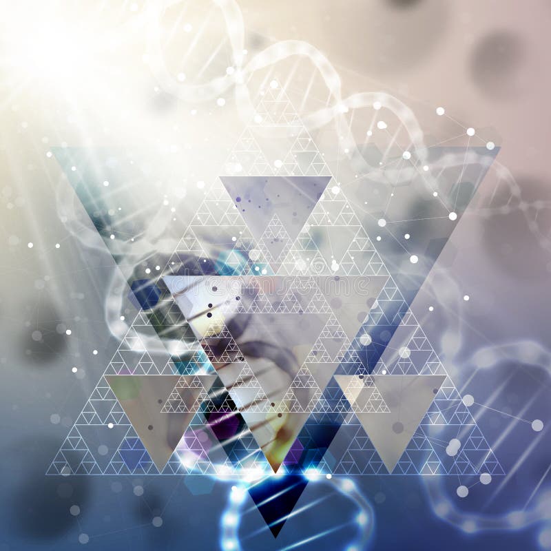 DNA Molecule Structure on Light Blue Background. Science Vector ...
