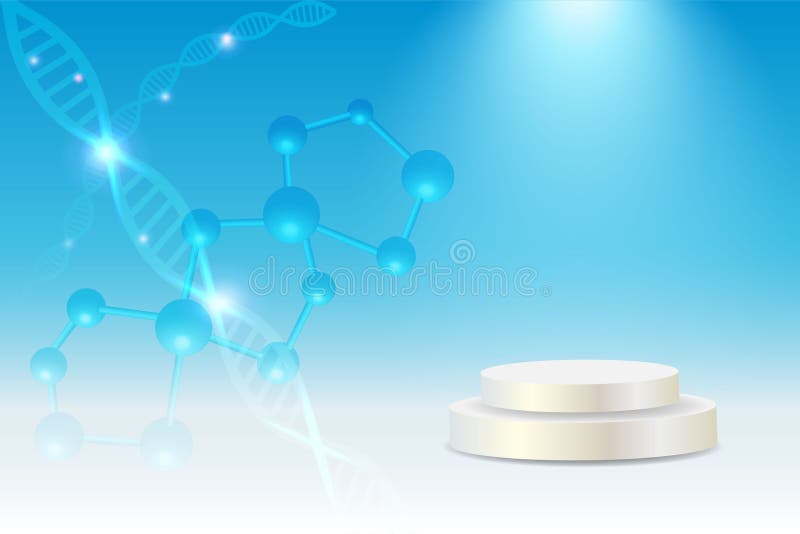Molecular Gene Structure Blue Background Stock Vector Illustration Of