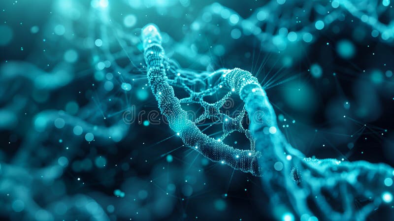 DNA Molecule on Transparent Digital Screen in Modern Laboratory ...