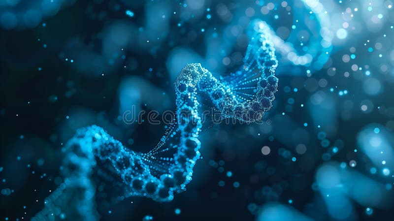 DNA Molecule on Transparent Digital Screen in Modern Laboratory ...
