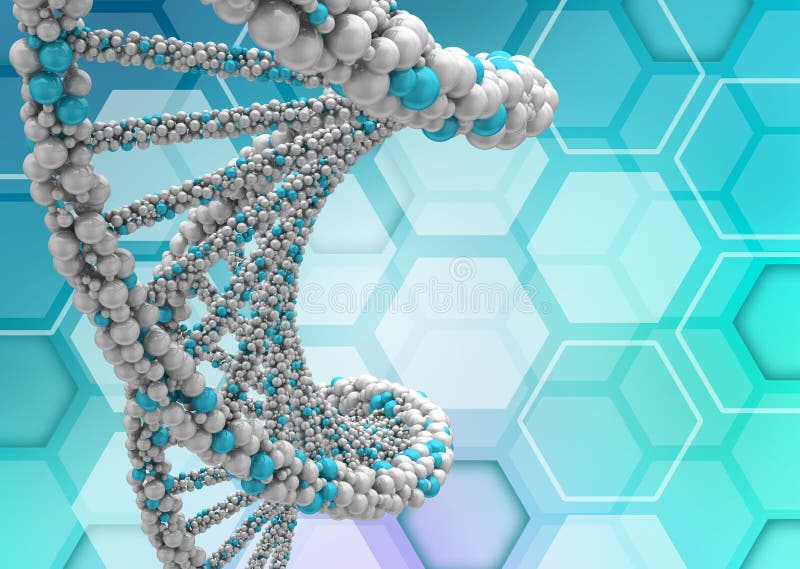 Twisted DNA Molecule of Red and Gray Balls Stock Illustration ...
