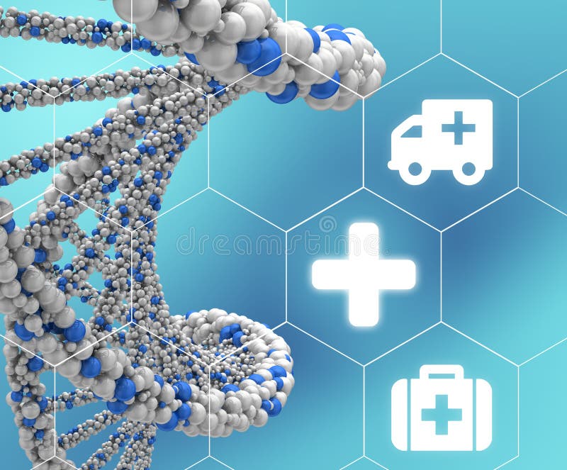 DNA Molecule Twisted into a Spiral and Medical Stock Illustration ...