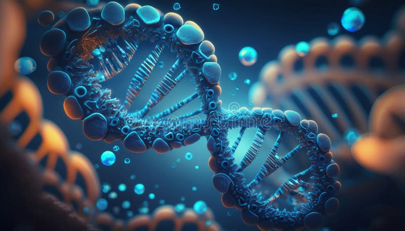 DNA Molecule Under the Microscope. Generated by AI Stock Illustration ...