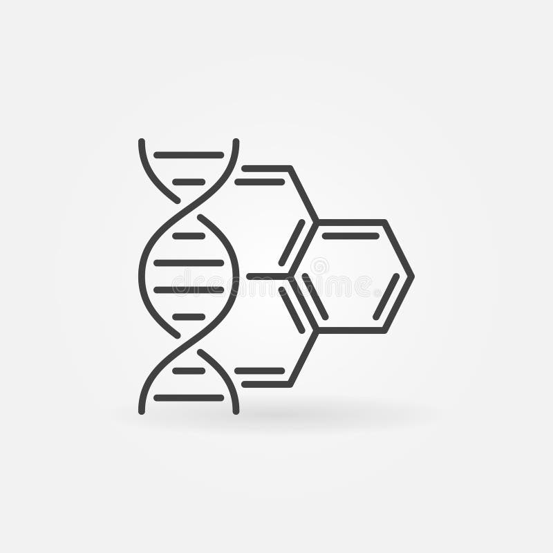 DNA with Molecule Vector Concept Outline Icon Stock Vector ...