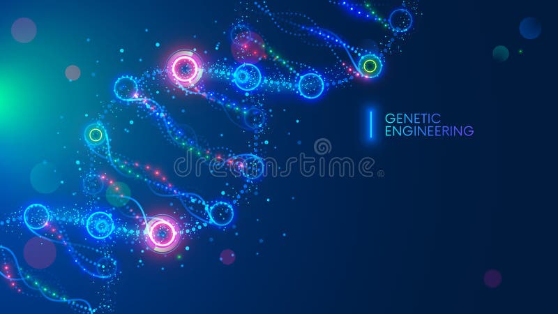 DNA Molecule Vector Illustration or Science Background. Genetic ...