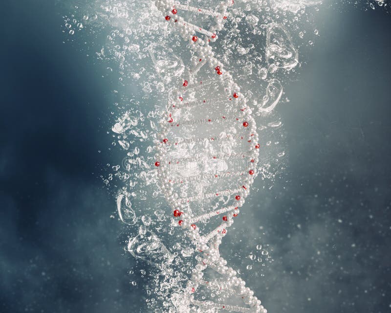 DNA molecule in water stock image. Image of blue, sign - 70104127