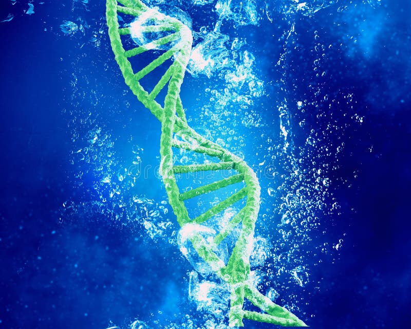 DNA molecule in water stock photo. Image of scientist - 70324922