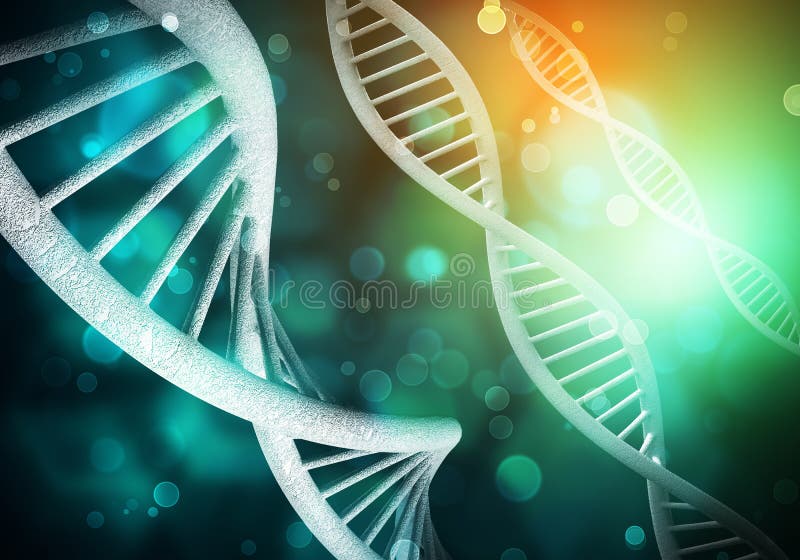 DNA Molecules Background, 3D Rendering Stock Illustration ...