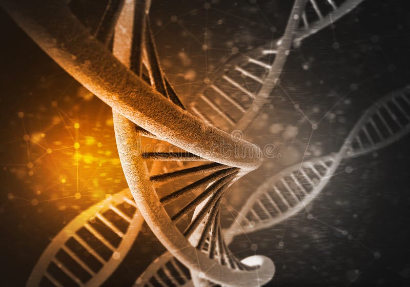 DNA molecules background stock illustration. Illustration of cell ...
