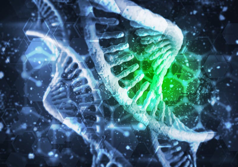 DNA molecules background stock illustration. Illustration of render ...