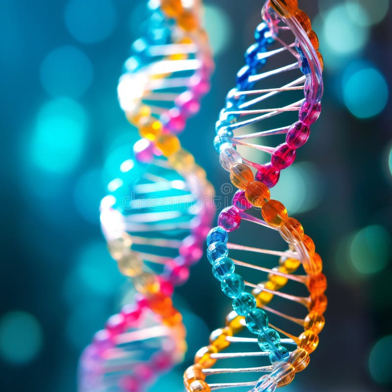 DNA Molecules on the Beautiful Backdrop Colorful. Generative Ai Stock ...