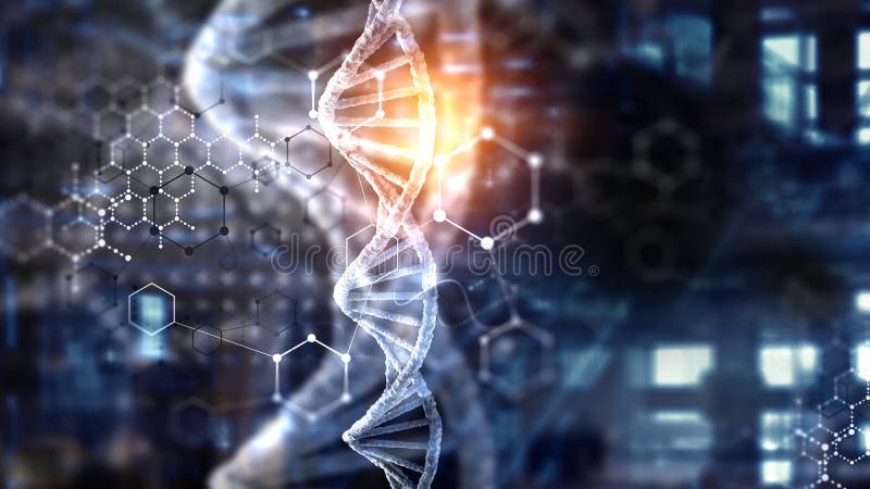 DNA Molecules on the Beautiful Backdrop Stock Illustration ...